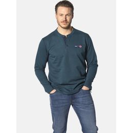 Sweatshirt Jan Vanderstorm "Sweatshirt JORNSEN", Herren, Gr. 7XL, blau (petrol), Obermaterial: 100% Baumwolle CO., Shirts Sweatshirt