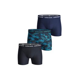 Bj&ouml;rn Borg Boxershorts BJ&Ouml;RN BORG "Boxershort Cotton Stretch Boxer Trunks 3P 3er Pack", Herren, Gr. L, blau (blau, t&uuml;rkis), Obermaterial: 95% Baumwolle CO. 5% Elasthan EL., Unterhosen Boxershorts