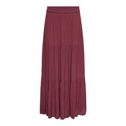Maxirock Only "ONLMIKKA LIFE LONG SKIRT WVN NOOS", Damen, Gr. XS, oxblood rot, Web, Obermaterial: 100% Viskose, unifarben, wadenlang, R&ouml;cke Maxirock, Viskose
