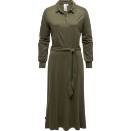 Blusenkleid Ragwear "Blusenkleid Plantee", Damen, Gr. S, N-Gr, gr&uuml;n (schwarz olive), Obermaterial: 95% Viskose CV. 5% Elasthan EL., Kleider Blusenkleid