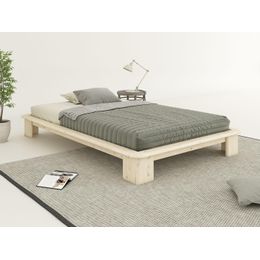 Futonbett OTTO HOME "Peregrin, Bett, Bettgestell, Massivholzbett", natur, B:138cm H:24,6cm L:218cm, Betten, Futonbett, inklusive Lattenrost, aus massiver Kiefer, FSC