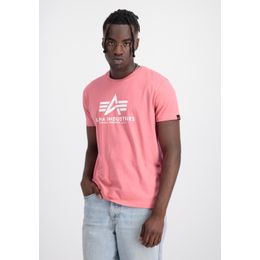 T-Shirt Alpha Industries "Basic T-Shirt BL", Herren, Gr. L, rot (coral rot), Obermaterial: 100% Baumwolle, Shirts T-Shirt