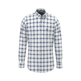 Karohemd Fynch-Hatton, Herren, Gr. S, N-Gr, blau (strong blau), Web, Obermaterial: 100% Baumwolle, kariert, regular fit taillenbedeckt, ohne Ausschnitt, Manschette, Hemden Karohemd, mit Logo Stickerei