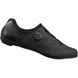 Fahrradschuh Shimano "Rennrad - Fahrradschuhe RC302 WIDE, schwarz", Herren, Gr. 47, schwarz, Obermaterial: 100% Kunstleder synt.leather., Schuhe Fahrradschuh