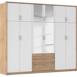 Kleiderschrank Rauch "Schrank Dreht&uuml;renschrank Garderobe Ankleide Schlafzimmer HILDESHEIM", wei&szlig; (eiche sonoma, alpinwei&szlig;), B:275cm H:231cm T:58cm, Holzwerkstoff, Schr&auml;nke, Kleiderschrank, oberste Schublade mit praktischer Facheinteilung MADE IN GERMANY