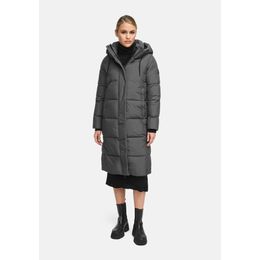 Winterjacke Marikoo "Marikoo Chumanii Damen Herbst Winter Steppmantel Parka lang N057", Damen, Gr. L, grau (anthrazit), Obermaterial: 100% Polyester PES., Jacken Winterjacke