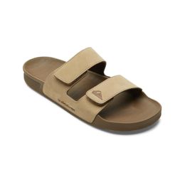 Sandale Quiksilver "Rivi Leather", Herren, Gr. 8(41), beige (tan 1), Obermaterial:Obermaterial: Leder / Au&szlig;ensohle: Gummi;, Schuhe Sandale