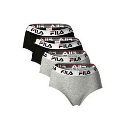 Panty Fila "Panty 4er Pack", Damen, Gr. XL, schwarz (schwarz, grau), Obermaterial: 95% Baumwolle CO. 5% Elasthan EL., Unterhosen Panty