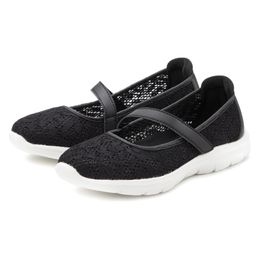 Slipper Lascana "Slip-On-Sneaker, Freizeitschuh", M&auml;dchen, Gr. 38, schwarz, Obermaterial: 100% Textilmaterial. Decksohle: 100% Textilmaterial. Futter: 100% Textilmaterial. Laufsohle: 100% Synthetik, leicht transparent, unifarben, Schuhe Slipper, Halbschuh superleicht und bequem mit modischer Spitze VEGAN