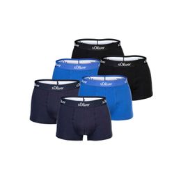 Boxershorts s.Oliver "Boxershort 6er Pack", Herren, Gr. L, blau, Obermaterial: 92% Baumwolle CO. 8% Elasthan EL., Unterhosen Boxershorts