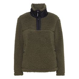Sweater oxmo "Troyer OXElina", Damen, Gr. S, gr&uuml;n (dusty olive), Obermaterial: 100% Polyester PES., Pullover Sweater