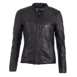 Bikerjacke JCC "Lederjacke 15.07.2002", Damen, Gr. XS, schwarz, Obermaterial: 100% Lammnappaleder LANA. Futter: 100% Baumwolle CO., Jacken Bikerjacke