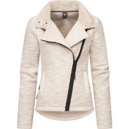 Strickfleecejacke Ragwear "Strickfleecejacke Saskie Melange", Damen, Gr. 3XL, grau (taupe), Obermaterial: 56% Polyester PES. 44% Baumwolle CO. Obermaterial: Futter: 100% Polyester PES., Jacken Strickfleecejacke