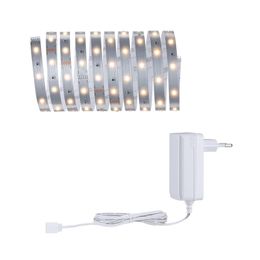 Paulmann LED-Streifen "MaxLED 250 Basisset 3m IP20 2700K 12W 230/24V Silber", silber (silberfarben), Flammen 1 Stk., Lichterketten, LED-Streifen