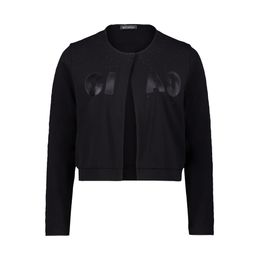Langarmshirt Betty Barclay "Shirtjacke mit Rundhalsausschnitt", Damen, Gr. 38, schwarz, Obermaterial: 95% Baumwolle CO. 5% Elasthan EL., Shirts Langarmshirt