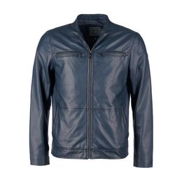Lederjacke JCC "Lederjacke 31024405", Herren, Gr. 50, schwarz (navy), Obermaterial: 100% Lammnappaleder LANA. Futter: 100% Baumwolle CO., Jacken Lederjacke