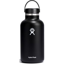 Trinkflasche Hydro Flask "64 OZ WIDE FLEX CAP BLACK", schwarz, 1.892ml, Edelstahl, Kunststoff, Trinkflaschen, Trinkflasche, 1892 ml