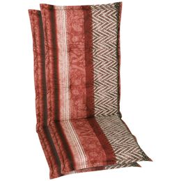 Sesselauflage GO-DE, rot, B:50cm H:120cm, Bezug: 65% Polyester, 35% Baumwolle, Polsterauflagen, Sesselauflage, hoch
