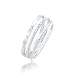 Ring-Set Elli "Ring Stapelringe Stacking Bandring 3er Set 925 Silber" Gr. 54, silber, Fingerringe, Damen, 54, ohne Stein, Silber 925 (Sterlingsilber), Ring-Set