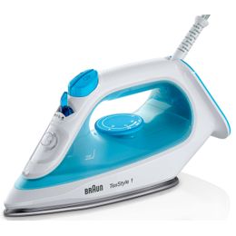 Braun Dampfb&uuml;geleisen "TexStyle 1 SI 1050 BL - 2.000 W, 120 g Dampfsto&szlig;, 220 ml Wassertank", blau, B:12cm H:14cm T:28cm, B&uuml;geleisen, 25 g Dampfmenge, SuperCeramic B&uuml;gelsohle, 35 Sek. Aufheizzeit, Dampfb&uuml;geleisen
