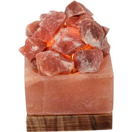 Himalaya Salt Dreams Salzkristall-Tischlampe "Salzkristallschale", orange, H: 10cm, 1 Stk., Leuchten, Handgefertigt aus Salzkristall - jeder Stein ein Unikat, H: ca.10 cm, Salzkristall-Tischlampe
