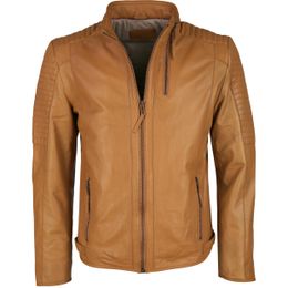 Lederjacke JCC "Lederjacke 16-13-2", Herren, Gr. L, braun (cognac), Obermaterial: 100% Lammleder LEL. Futter: 100% Baumwolle CO., Jacken Lederjacke