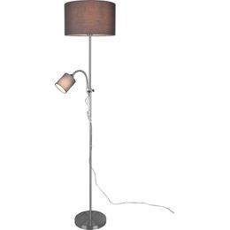 REALITY LEUCHTEN Stehlampe "OWEN", grau (nickelfarben), Leuchten, Getrennt schaltbar, Lesearm flexibel, H&ouml;he 160 cm, Stehlampe