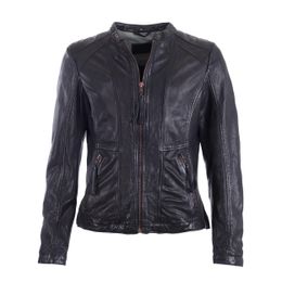 Bikerjacke JCC "Lederjacke 6011099-2", Damen, Gr. L, schwarz, Obermaterial: 100% Lammnappaleder LANA. Futter: 100% Baumwolle CO., Jacken Bikerjacke
