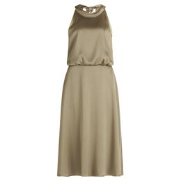 Cocktailkleid Vera Mont "Cocktailkleid mit Stehkragen", Damen, Gr. 44, EURO, braun (turf), 98% Polyester PES. 2% Elasthan EL., Kleider Cocktailkleid