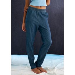 H.I.S. Jogger Pants H.I.S, Damen, Gr. 48/50, N-Gr, jeansblau, Obermaterial: 65% Lyocell, 35% Baumwolle, unifarben, Basic, bequem lang, Hosen Jogger Pants, in Denim Optik