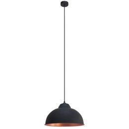 Eglo H&auml;ngeleuchte "TRURO 2 H&auml;ngelampe, Esstischlampe, Stahl, schwarz, kupfer, E27", schwarz (schwarz, kupfer), 1, &Oslash; 37cm H: 110cm, 1 Stk., Leuchten, Wohnzimmerlampe, 1 flammig, Vintage, Industrial, Retro, 110x37cm, H&auml;ngeleuchte