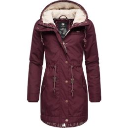 Winterjacke Ragwear "Winterjacke YM-Canny", Damen, Gr. S, rot (wine rot22), Obermaterial: 65% Polyester PES. 35% Baumwolle CO. Obermaterial: Futter: 100% Polyester PES. 100% Polyester PES., Jacken Winterjacke