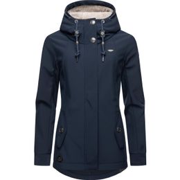 Softshelljacke Ragwear "Softshelljacke Monadde Softshell", Damen, Gr. S, blau (navy), Obermaterial: 97% Polyester PES. 3% Elasthan EL. Obermaterial: Futter: 100% Polyester PES., Jacken Softshelljacke