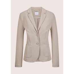 Madeleine Mode Jerseyblazer MADELEINE "Blazer Jersey-Blazer mit Struktur", Damen, Gr. 38, wei&szlig; (cappuccino, perlwei&szlig;), Obermaterial: 67% Baumwolle CO. 32% Polyamid PA. 1% Elasthan EL., Modern, normal, Blazer Jerseyblazer
