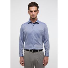 Langarmhemd Eterna "MODERN FIT", Damen, Gr. 44, Normalgr&ouml;&szlig;en, blau (dunkelblau), 100% cotton, tailliert, Manschette, Hemden Langarmhemd