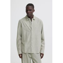 Langarmhemd Blend "BHABAN SHIRT PP NOOS", Damen, Gr. S, N-Gr, dusty olive, Web, Obermaterial: 70% Baumwolle, 30% Leinen, Leinenoptik, unifarben, regular fit, Krempel&auml;rmel 1-Knopf-Manschette mit Schlitz, Hemden Langarmhemd