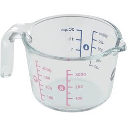 Messbecher Emsa "Prep&Bake", transparent, H:9cm &Oslash;:13cm, Glas, Messbecher, Messbecher, doppelte Skalierung f. feste & fl&uuml;ssige Zutaten, Ausgie&szlig;lippe