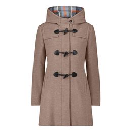 Wolljacke Gil Bret "Dufflecoat mit Kapuze", Damen, Gr. 38, braun (walnut melange), Obermaterial: 70% Wolle WO. 20% Polyester PES. 10% Polyamid PA., Jacken Wolljacke