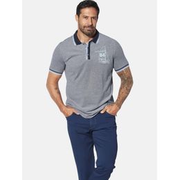 Poloshirt Jan Vanderstorm "Poloshirt HERFINN", Herren, Gr. 3XL, blau (blau melange), Obermaterial: 100% Baumwolle CO., Shirts Poloshirt