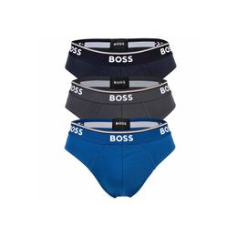 Slip BOSS "Slip Briefs 3P Power 3er Pack", Herren, Gr. XL, blau, Obermaterial: 95% Baumwolle CO. 5% Elasthan EL., Unterhosen Slip