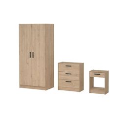 Schlafzimmer-Set Inosign "Escape, f&uuml;r Schlafzimmer, Jugendzimmer, aufbewahrung, Nordischer Stil", braun (jackson hickory), Holzwerkstoff, Schlafzimmerm&ouml;bel-Sets, Schlafzimmer-Set
