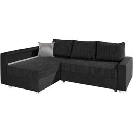 Ecksofa Collection AB "Relax L-Form", schwarz (schwarz, schwarz), B:223cm H:84cm T:91cm, Zierkissen: 100%Polyester;Struktur (100% Polyester);Microfaser PRIMABELLE (100% Polyester);Kunstleder SOFTLUX / Struktur (80% Polyester, 20% Acryl);Microfaser PRIMABELLE (100% Polyester) / Struktur (80% Polyester, 20% Acryl), Sofas, Ecksofa, inklusive Bettfunktion, Federkern, wahlweise mit RGB-LED-Beleuchtung