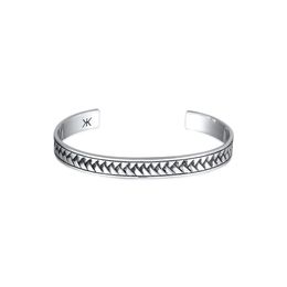 Armreif Kuzzoi "Armband Armreif Zopfmuster Vintage Design 925 Sterling Silber" Gr. 190, silber, Armb&auml;nder, Herren, Silber 925 (Sterlingsilber), Armreif