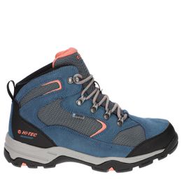 Wanderschuh Hi-Tec "Hi-Tec Stiefel Storm Wp Frauen", Damen, Gr. 36, Normalschaft, blau, hellblau, korallenrot, Leder und Textilien, Schuhe Wanderschuh