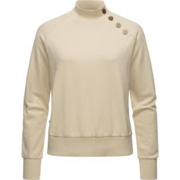 Rundhalspullover Ragwear "Sweatshirt Majjorka Solid", Damen, Gr. 5XL, beige (ecru), Obermaterial: 70% Baumwolle CO. 30% Polyester PES., Shirts Rundhalspullover