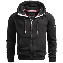 Sweatjacke Alessandro Salvarini "Alessandro Salvarini Herren Sweatjacke AS293", Herren, Gr. L, schwarz, Obermaterial: 65% Baumwolle CO. 35% Polyester PES., Sweatjacken Sweatjacke