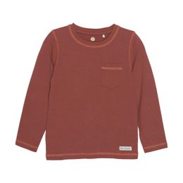 Langarmshirt EN FANT "Langarmshirt ENTshirt", Jungen, Gr. 122, rot (henna), Web, Obermaterial: 95% Baumwolle CO. 5% Elasthan EL., unifarben, regular fit, Rundhals, Shirts Langarmshirt