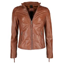 Lederjacke Maze "Lederjacke Water", Damen, Gr. XXL, braun (cognac), Obermaterial: 100% Lammleder LEL. Futter: 100% Polyester PES., Jacken Lederjacke