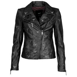 Bikerjacke Maze "Lederjacke Vegas", Damen, Gr. S, schwarz, Obermaterial: 100% Lammleder LEL. Futter: 100% Polyester PES., Jacken Bikerjacke