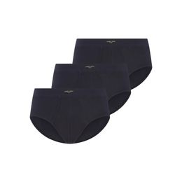 Slip YSABEL MORA "BASIC COLLECTION COTTON", Herren, Gr. S, blau (navy), Obermaterial: 95% Baumwolle, 5% Elasthan, unifarben, eng, Unterhosen Slip, mit praktischem Eingriff im Schritt
